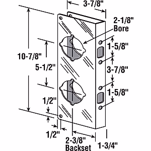 Prime-Line U 10750 Brass Lock and Door Reinforcement Plate for 1-3/4 In. Thick Doors, Bronze Finish (Single Pack)