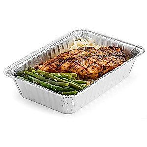 DecorRack 14 2.25 Lb Aluminum Pan with Dome Lid, Heavy Duty Rectangular Tin Foil Pans, Perfect for Reheating, Baking, Roasting, Meal Prep, To-Go Containers, Environmentally Friendly (Pack of 14)