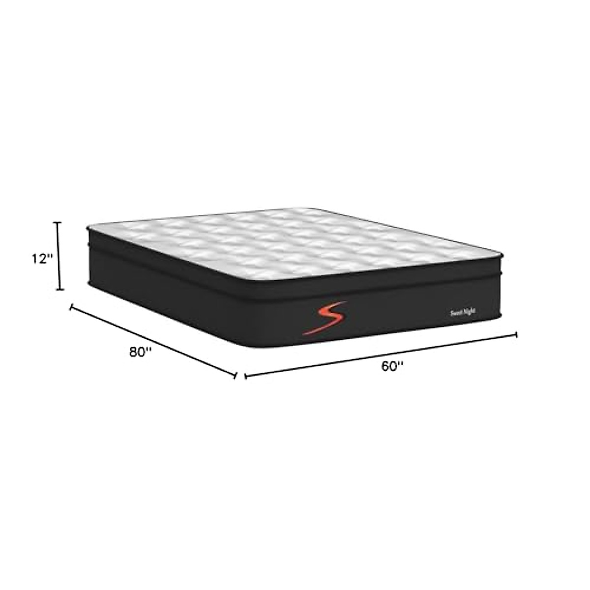 Sweetnight Queen Mattress in a Box - 12 Inch Pillow Top Queen Size Mattress, Gel Memory Foam Hybrid Mattress with Individually Pocketed Springs for Support & Comfort Sleep, Siesta, Black