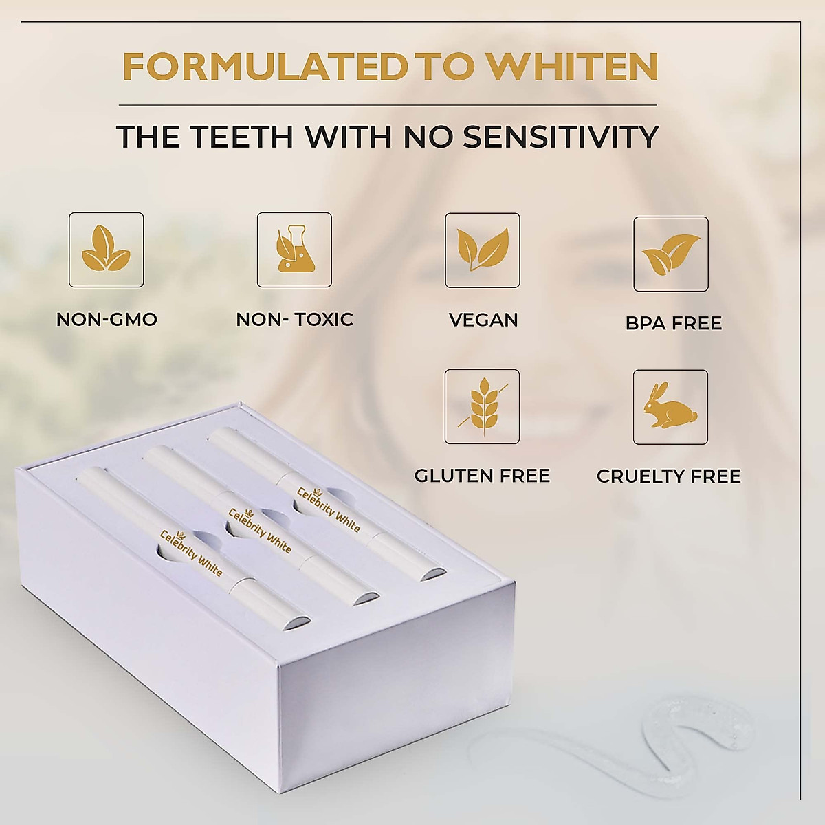 Celebrity White - Effective & Painless Teeth Whitening Pen Refills | Perfect for Sensitive Teeth | Tooth Whitening Pen | Travel-Friendly, Anytime Treatment | Easy to Use Teeth Whitening Pen1.00 Fl Oz