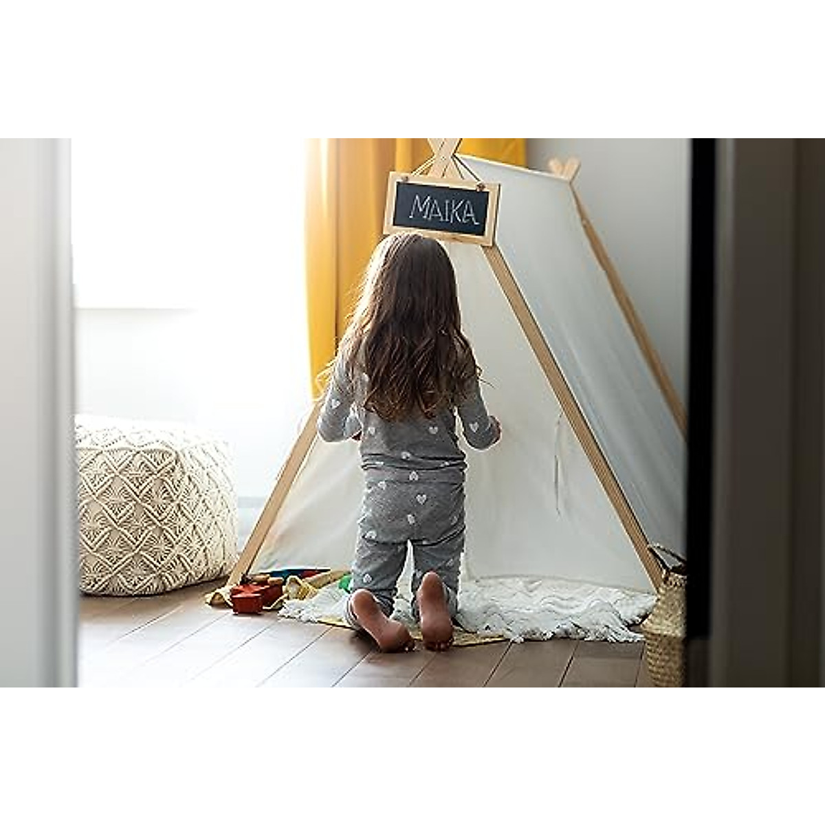 South Shore Sweedi Organic Cotton and Pine Play Tent with Chalkboard