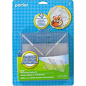 Perler Beads Large Square Pegboards for Kids Crafts, 4 pcs