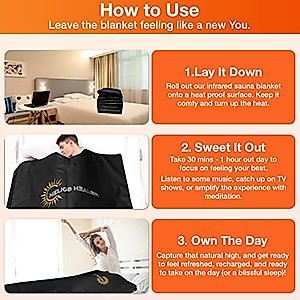 HELIOS HEALER Infrared Sauna Blanket - Portable Infrared Sauna for Home Relaxation, Sauna Blanket for Detox Body and Mind, Exercise Recovery, Better Sleep, Far Infrared Therapy, Zipper Design.