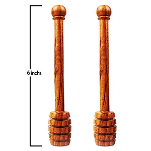 BATRA ASSOCIATES S.B.Arts 6 Inch Wooden Syrup Dippers-Honeycomb Sticks Perfect For Drizzling Honey-Maple Syrup-Chocolate-Caramel Honey Spoons