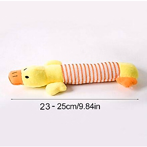 Cute Pet Dog Cat Plush Squeak Sound Dog Toys Funny Fleece Durability Chew Molar Toy Fit for All Pets Elephant Duck Pig (A)