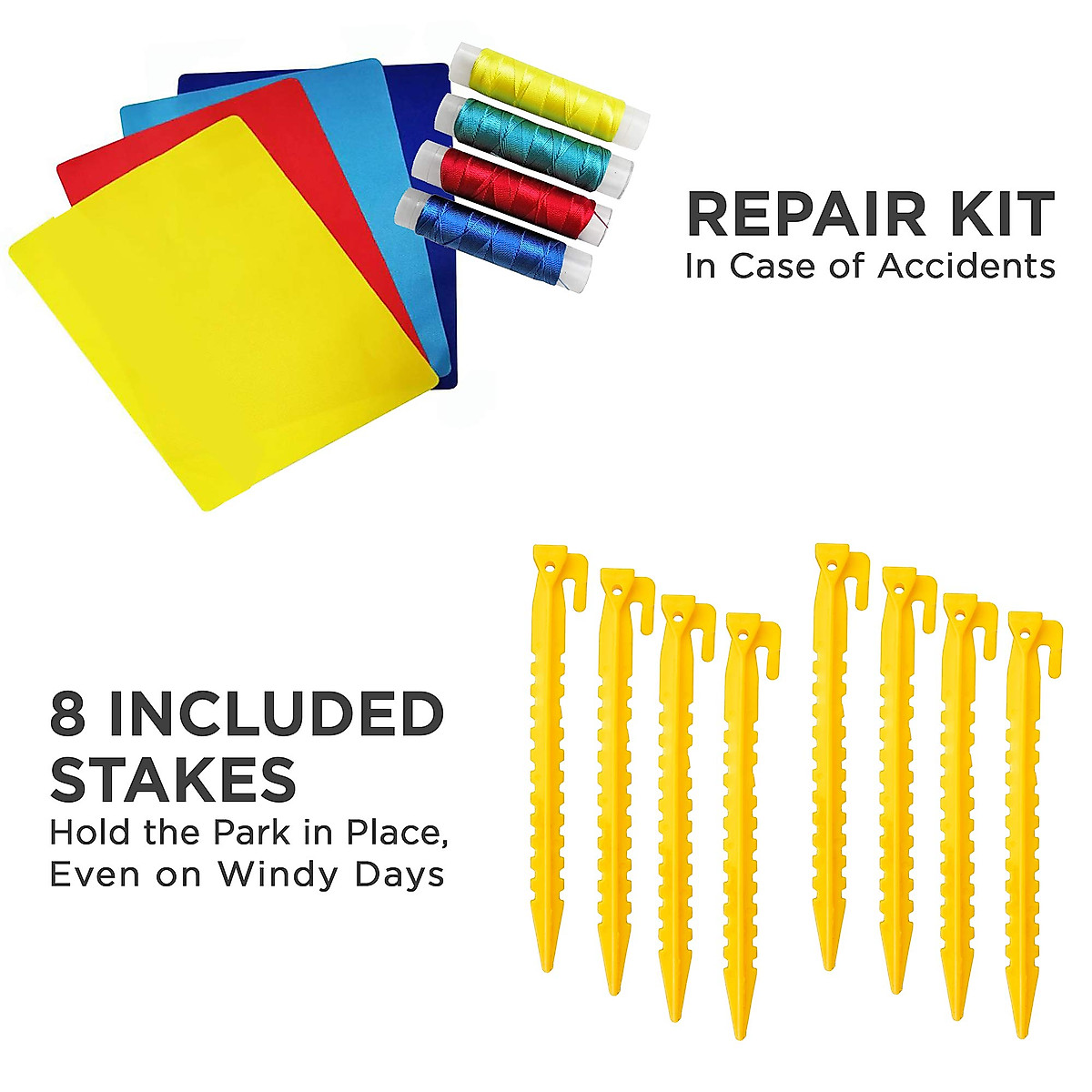 Sunny & Fun Inflatable Single Ring Water Slide Park – Heavy-Duty for Outdoor Fun - Climbing Wall, Slide & Deep Pool – Easy to Set Up & Inflate with Included Air Pump & Carrying Case