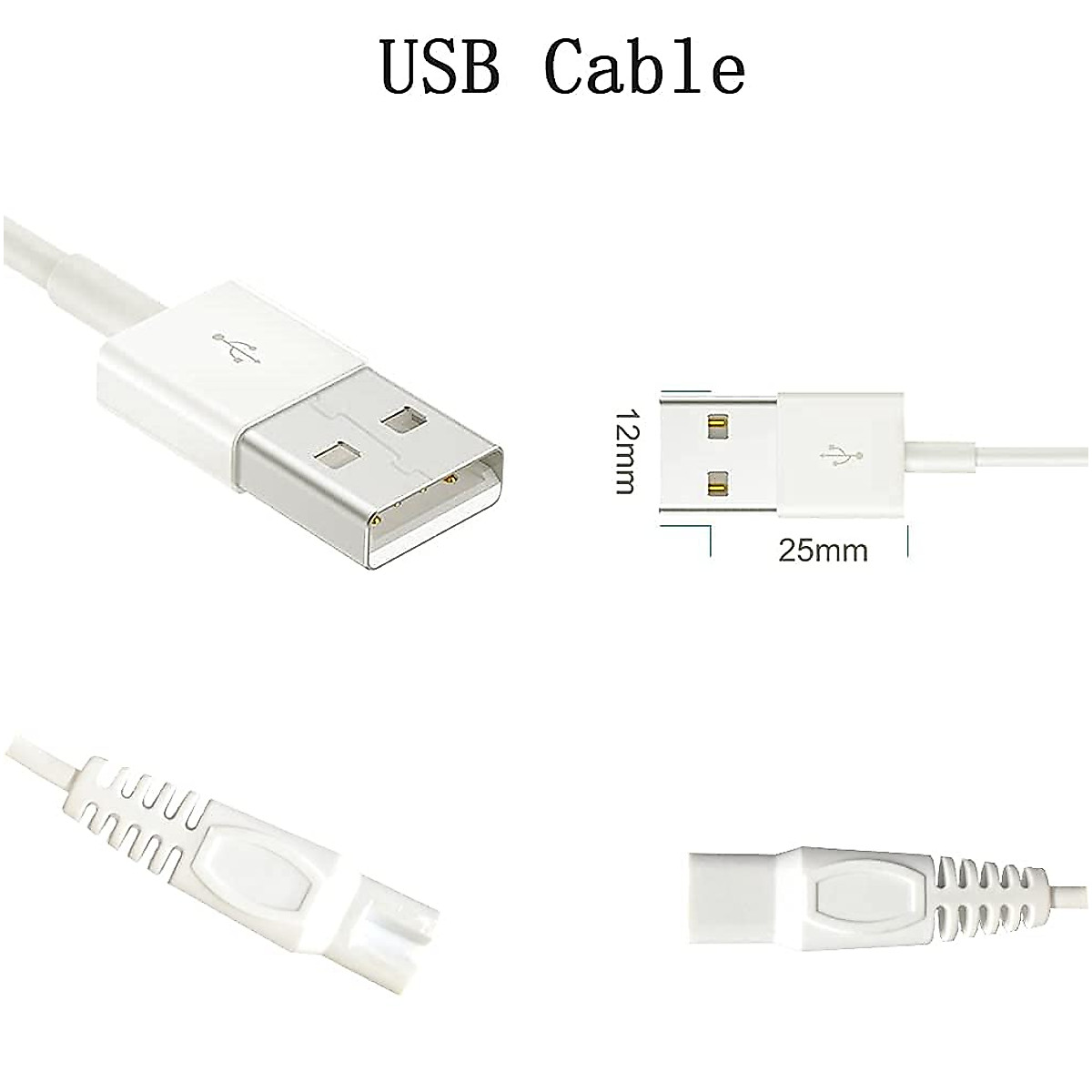 LIANSUM Replacement Finishing Touch Flawless Legs Charger Cord Ladies Legs Razor Shaver USB Cable, Women Electric Trimmer 5V Power Cord White (Only for Finishing Touch Flawless Legs)