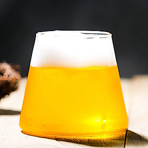 GANAZONO 2Pcs mount fuji glass cup Drinking Glasses Iced Coffee Glass Cups Transparent Ice Cream Cup Juice Whiskey Soda Cup Water glass juice cups Mugs borosilicate glass beer mug