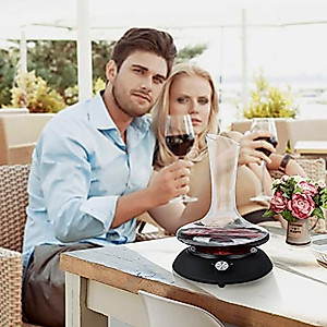 Wine Decanter Set, Red Wine Carafe With Electric Shaker, Automatic Rotation Wine Aerator Decanter. Lead-free Crystal Glass Cleaning Beads. Idea Gift for Wine Lovers,Christmas,Birthday, ect.