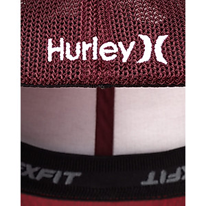 Hurley Men's Caps - Mini Icon Mesh Panel Baseball Cap - Fitted Hats for Men, Size Large-X-Large, Noble Red