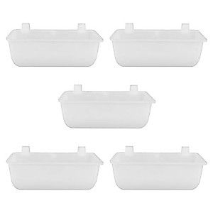 Hemoton 5PCS Bird Feeder Bird Food Feeding Cup Pet Bird Waterer Plastic Water Feeder Hanging Bowl for Poultry Parrot Pigeon Cage