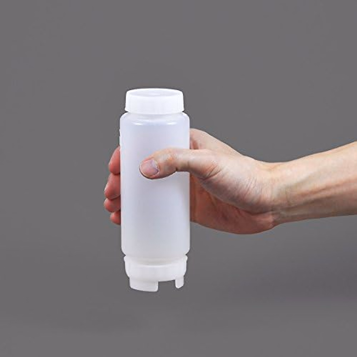 FIFO Squeeze Bottle Refillable 12 oz | Blue Tip Large Valve Dispenser for Thick Condiments, Sauces, Batter and Dressing | Self Sealing No Drip No Hassle | (2 Pack)