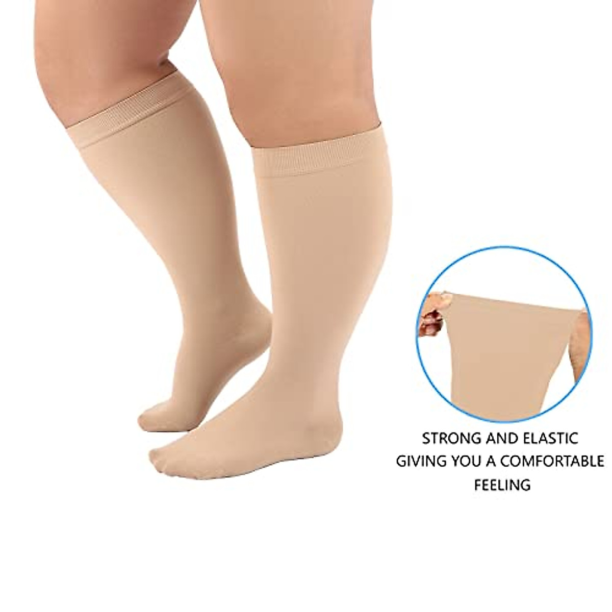 Compression Socks For Women Men,Plus Size Compression Socks Men Women,Wide Calf Compression Stockings Support Socks,Extra Large 20-30 mmhg Thigh High Knee Socks Up to 7XL.Compression Socks