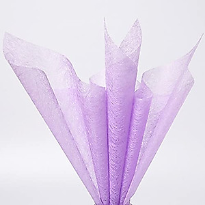 BBJ WRAPS Korean Cotton Wrapping Flower Paper Non-Woven Waterproof Floral Bouquet Wraps Packaging Tissue Paper for Florist Supplies, 22.8x22.8 Inch - 15 Sheets (Purple)…