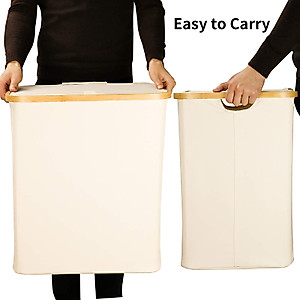 Laundry Hamper with Wheels, Collapsible Laundry Baskets with Dual Handles - Dirty Clothes Hamper for Bedroom, Dorm Laundry Basket