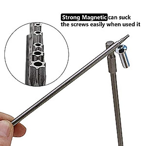 Saiper 8 Pieces 1/4 Inch Hex Shank Torx Security Head Screw Driver Bit Magnetic Star S2 Steel Screwdriver Set Bits T8-T40, 150mm/6 Inch Long