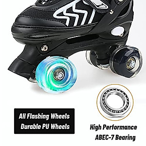 Kids Roller Skates for Boys and Girls, Women and Men, 4 Size Adjustable Quad Skates for Youth Adult Medium Size