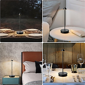 Willdoak Cordless Table Lamp Rechargeable, 6000mAh Battery Operated LED Table Light, Stepless Dimming Portable Waterproof Touch Table Lamp for Patio Restaurant Outdoor