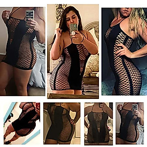 ADOREJOY Womens Lingerie Bodysuit Chemise Teddy Naughty Babydoll Nighty(Black,M)