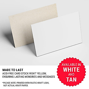 321Done Blank Rustic 4x6 Cards (Set of 50) - Thick, Heavy Cardstock - Make Invites, Greeting, Note, Thank You Cards - Plain Kraft for Writing, Stamping, Printing, Art - No Envelopes - Made in USA