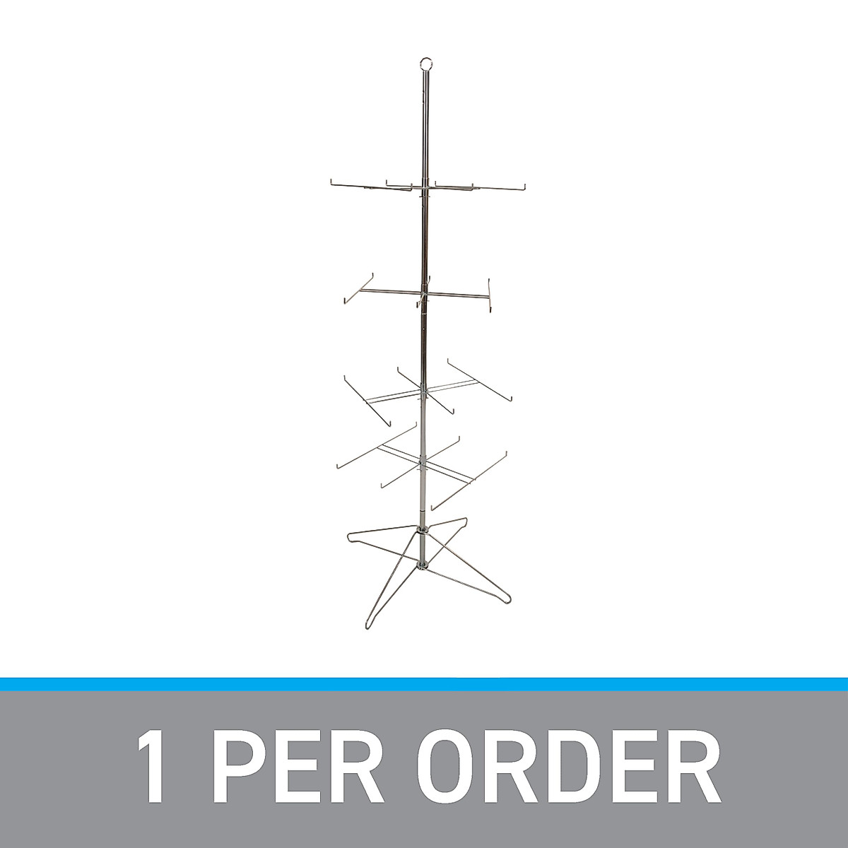 SSWBasics 4-Tier Chrome Wire Spinner Rack (4 tiers - space 12” apart) - Rotating Jewelry Display Organizer - Floor Spinner Rack - Perfect for Food Items and Fashion Accessories
