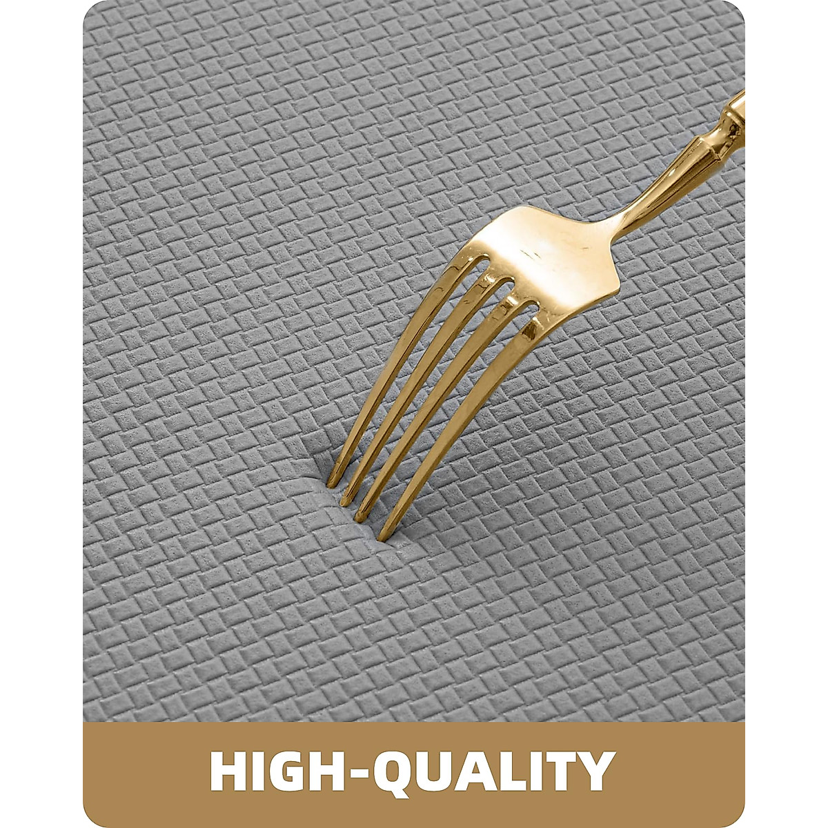 Color G Kitchen Rugs, Runner Cushioned Anti-Fatigue, Non Skid Waterproof Comfort Standing Floor Mats, Memory Foam, 17"x59", Grey