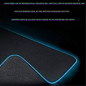 Hexagon Texture Gaming Mouse Pad Gamer Computer RGB Backlit Large XXL for Desk Keyboard Led Mice Mat L(27.5x15.7 Inch)