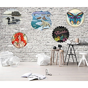 WZVZGZ Metal Round Tin Sign Bicycle and Flowers Retro Art Wall Decor Antique Tin Sign 12x12inch