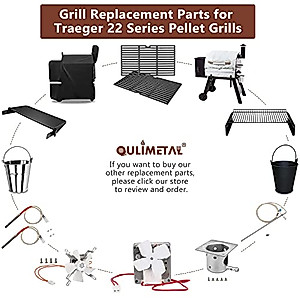 QuliMetal Gill Folding Front Shelf for Traeger Pro 22, Pro 575 and Ironwood 650 Series, Grill Accessories for Traeger Pellet Grills BAC362 Folding Shelf, 25 x 12 Inches