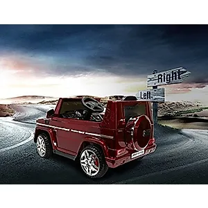 Kids Ride on Powered Car Licensed Mercedes-Benz 12V Remote Controller, mp3 Player /USB/TF Cards Bluetooth Foot pendal for Ages 3 up-Red