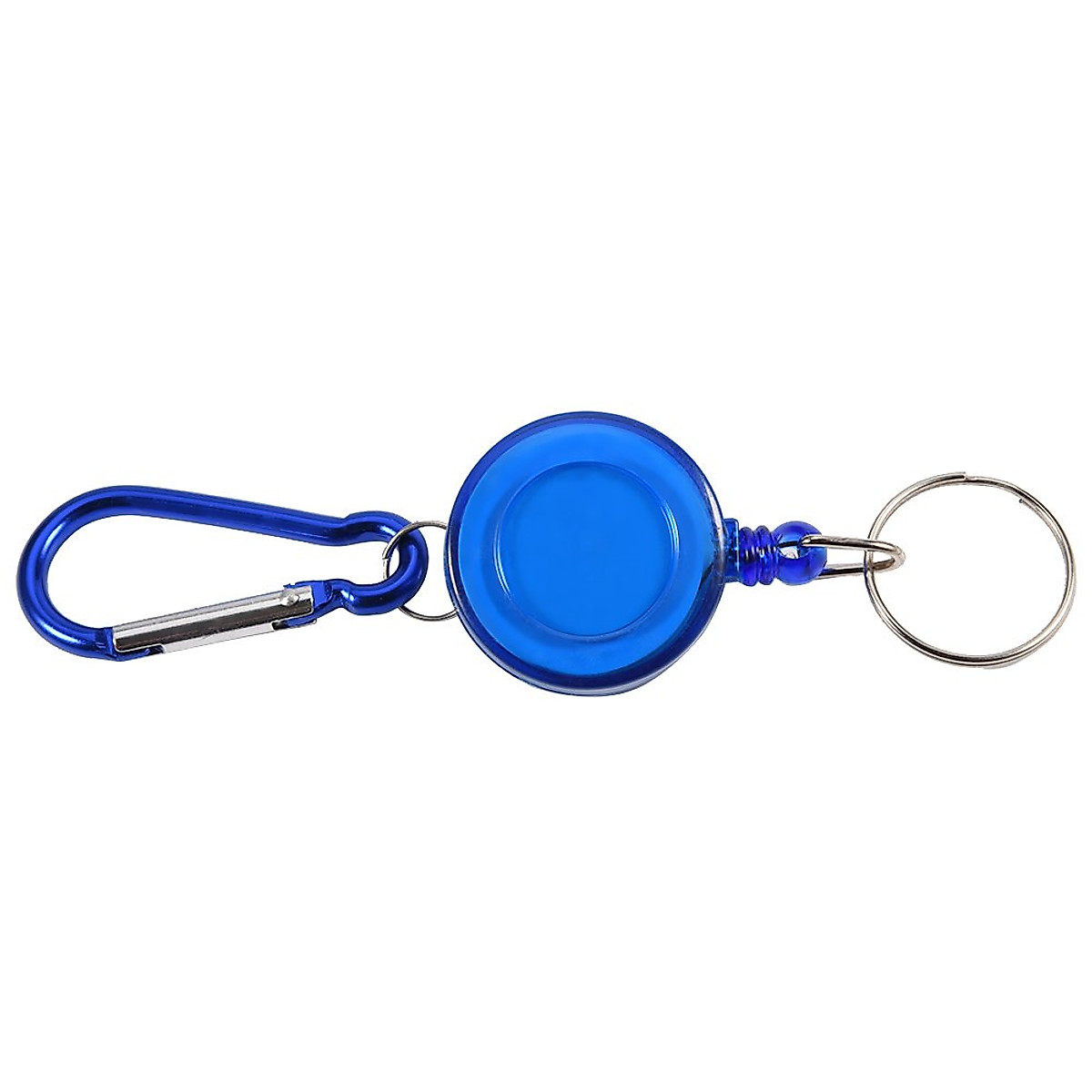 Alomejor Reel Key Chain 3Pcs Heavy Duty Retractable Key Chain Key Reel Key Badge Reel Cord Clip with Nylon Cord Rope Carabiner for Fly Fishing Tool(Blue)