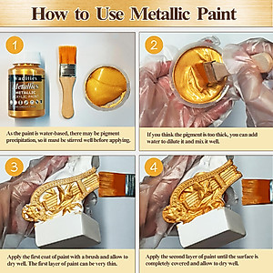 Wadities Acrylic Paint Metallic Gold, 250ml Gold Leaf Paint for Art Painting, Ideal for Canvas, Wood, Clay, Fabric, Ceramic, Stone, Glass Craft Supplies
