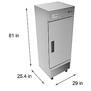 KoolMore 29" Stainless Steel Solid Door Commercial Reach-in Refrigerator Cooler - 19 cu. ft (RIR-1D-SS-19C)