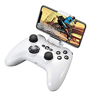 PXN Mfi Game Controller for Iphone Speedy(6603) IOS Gaming Controllers for Call of Duty Gamepad with Phone Clip for Apple TV, Ipad, IPhone (White)