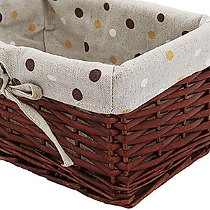Kingwillow Rectangular Wicker Storage basket&bins container, Organizer Box, Art & Craft (Small) (CLTS-brown)