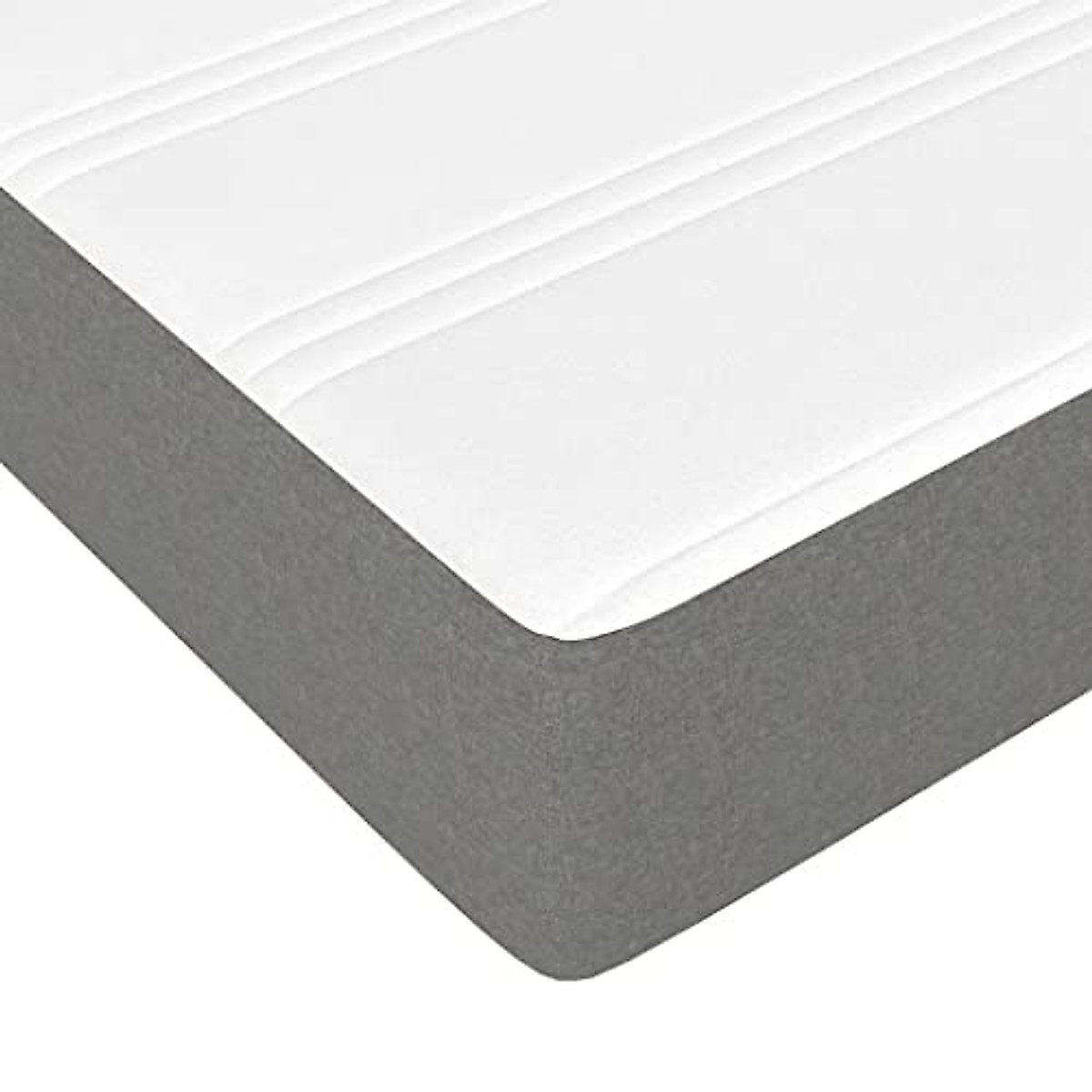 vidaXL Box Spring Bed with Mattress Home Bedroom Mattress Pad Single Bed Frame Base Foam Topper Furniture Dark Gray 39.4"x79.9" Twin XL Fabric