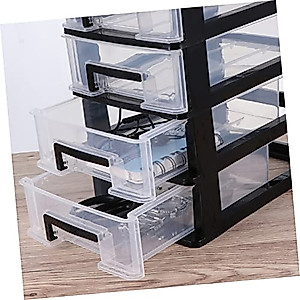 HAPINARY Storage Bins for Clothes Black Dresser Set Clear Container Plastic Organizer Drawers Desktop Drawer Case Plastic Storage Bins with Drawers Storage Rack Locker Storage Box Paper