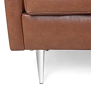 Christopher Knight Home Brockbank Sofas, Cognac Brown + Silver