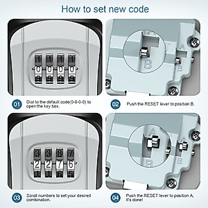 Ankilo Key Lock Box, Lock Box for House Key, 4-Digit Resettable Code Combination Small Safe Security Lockbox, Portable Wall Mounted Key Storage Lock box for Home, Realtors Garage Spare Keys,1 Pack…