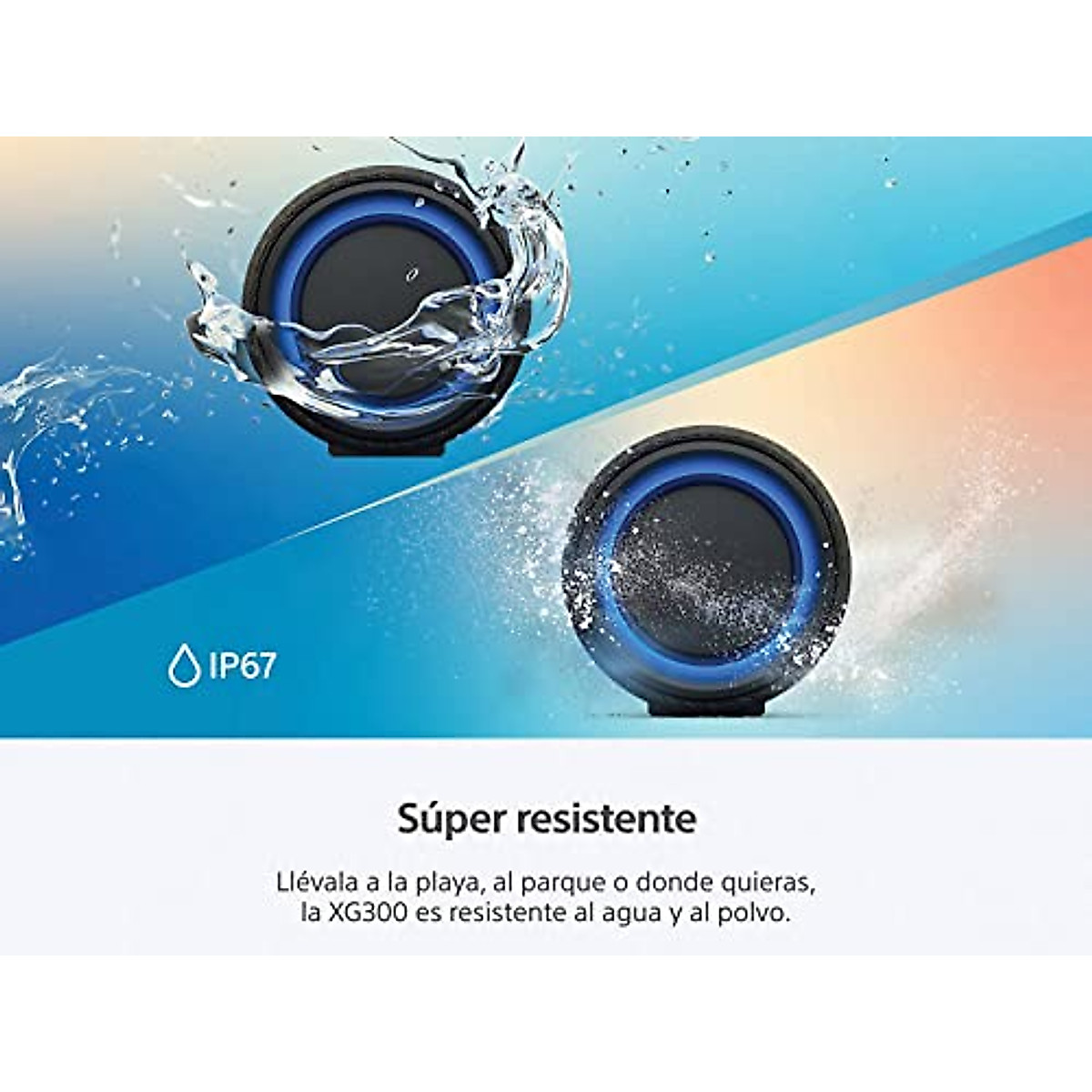 Sony SRS-XG300 X-Series Wireless Portable-Bluetooth Party-Speaker IP67 Waterproof and Dustproof with 25 Hour-Battery and Retractable Handle, Black (Renewed)