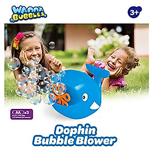 Wanna Bubbles Dolphine Bubble Machines | Animal Bubble Blower | Battery Operated Bubble Toy | (Dolphin, Pink)