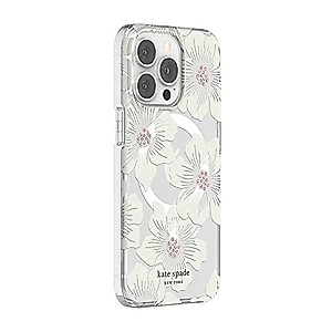 kate spade new york Protective Hardshell Case for MagSafe for iPhone 13 Pro - Hollyhock Floral Clear