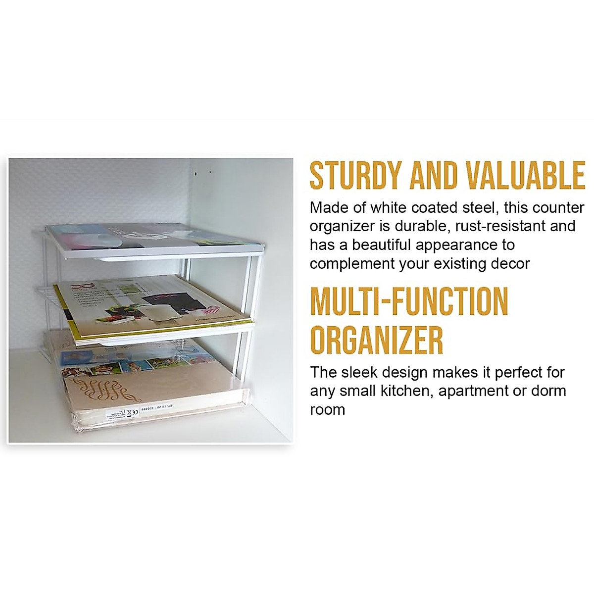 YBM HOME Metal Wire Chrome Plated Kitchen In-Drawer Serving Utensils, Flatware, Cutlery Desk and Office Supplies (1, Medium)