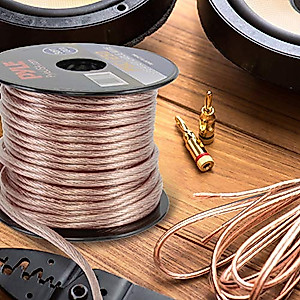 Pyle 50ft 12 Gauge Speaker Wire - Copper Cable in Spool for Connecting Audio Stereo to Amplifier, Surround Sound System, TV Home Theater and Car Stereo - PSC1250