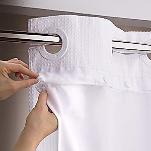 Hookless Fabric Snap-In Shower Curtain Liner, 70 x 54, White