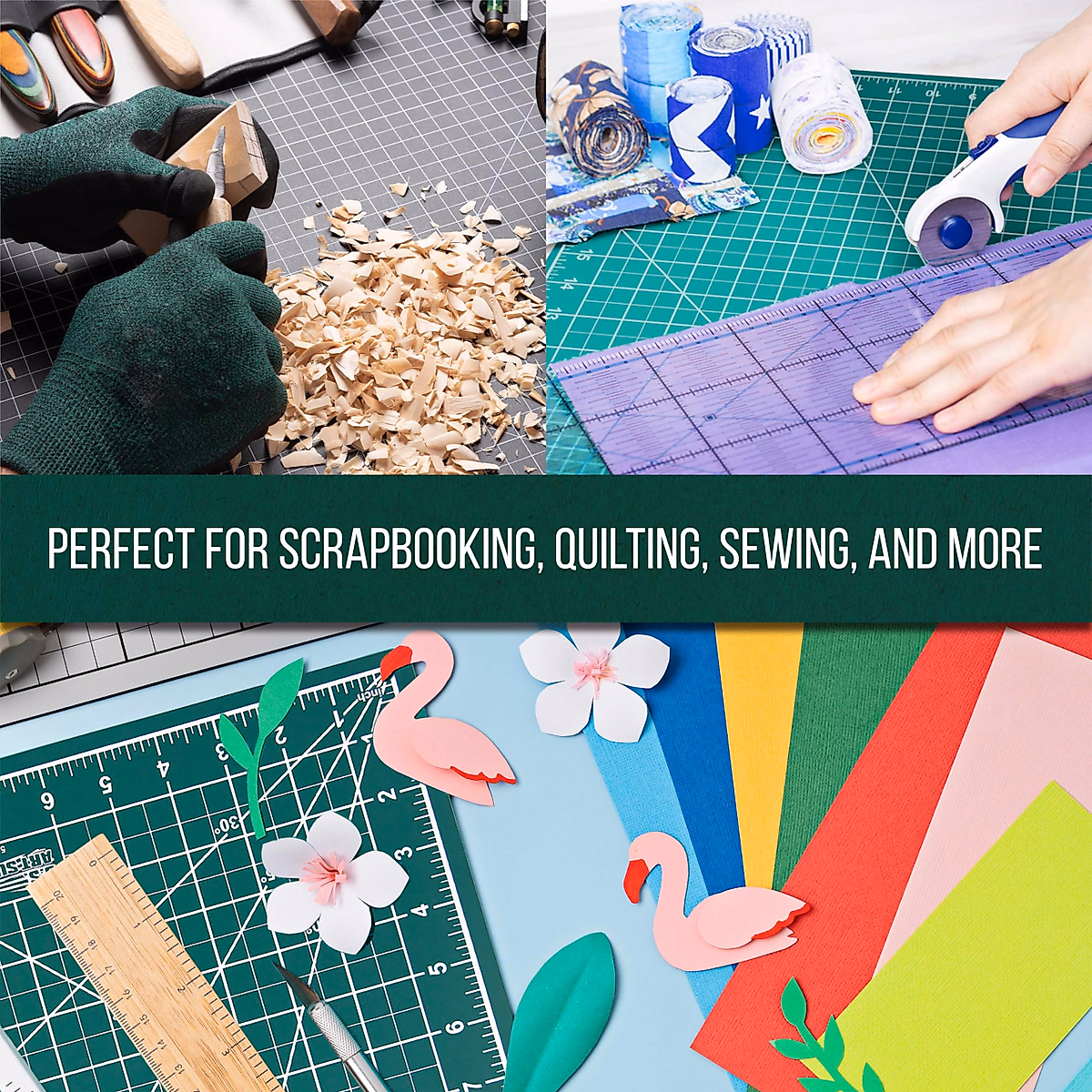 US Art Supply 18" x 24" Green/Black Professional Self Healing 5-Ply Double Sided Durable Non-Slip Cutting Mat Great for Scrapbooking, Quilting, Sewing and all Arts & Crafts Projects