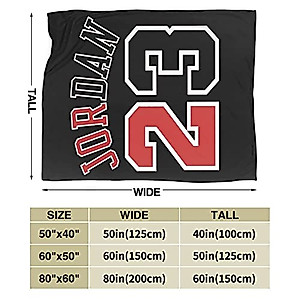 Jordan 23 Basketball Flannel Abstract Throw Blanket, Super Soft Fleece Decorative Blankets, Warm, Cozy, Plush, Fuzzy Microfiber Blanket for Couch Bed Sofa, Black