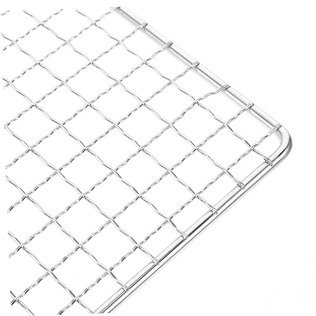 IFANLANDOR 1 Pc Stainless Steel Grill Grilling Grid Roasting Rack Charcoal Grill Grate BBQ Wire mesh Stainless Steel mesh mat Smoker mesh Grate Charcoal BBQ Barbecue Mesh Camping Smoky