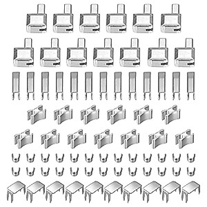 uxcell Zipper Repair Kits, 10 Metal Latch Slider Retainers Box & Insertion Pins & Top Bottom Stoppers for Bag Coat Zippers Replacing (75Pcs, Silver)