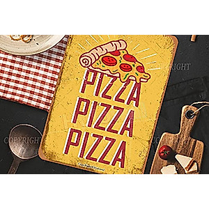 Pizza Pizza Pizza Metal Sign Vintage Poster Creative Home Wall Decor Garden Bar Cafe Club 8" x 12"